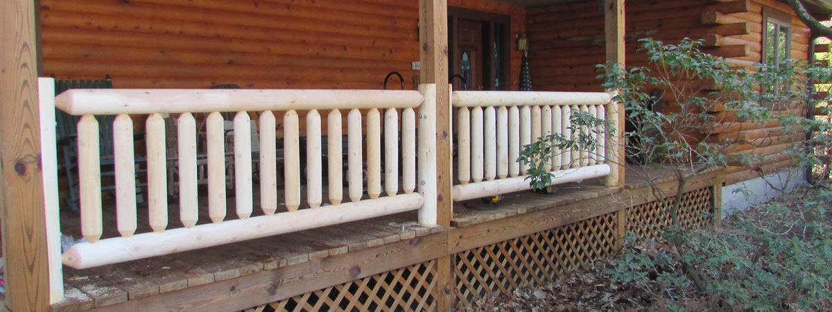 Cedar Log Deck Railing Installation Maintenance MD VA WV